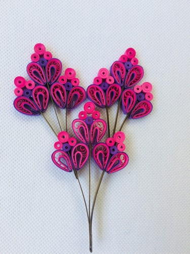 Paper Quilling Flower Bud leaves Branch for cards, wall deco 15lot | eBay