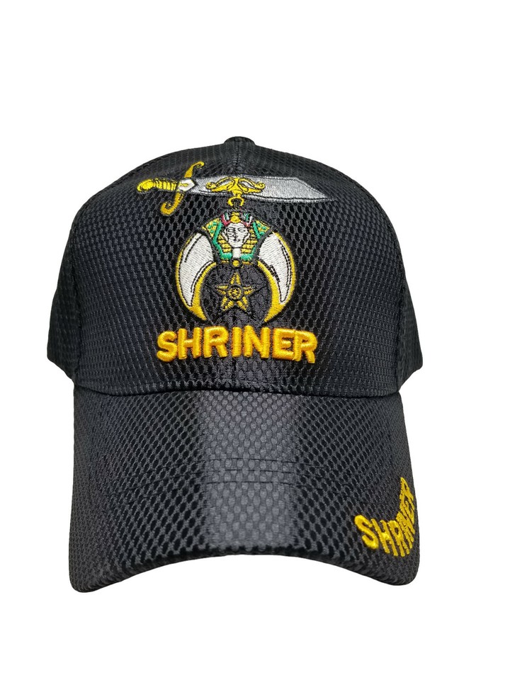 Shriners Baseball Cap Black Shriner Hat Sphinx Crescent Scimitar ...