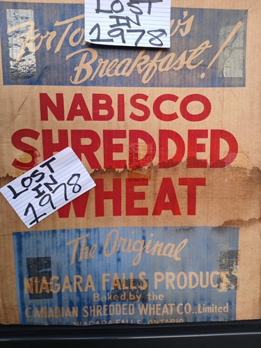 Nabisco Shredded Wheat Cereal Vintage Store Display Sign Box Niagara ...