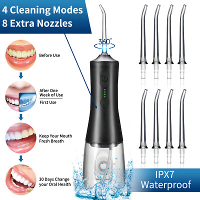 Cordless Water Flosser Dental Oral Irrigator Travel Teeth Cleaner Floss ...