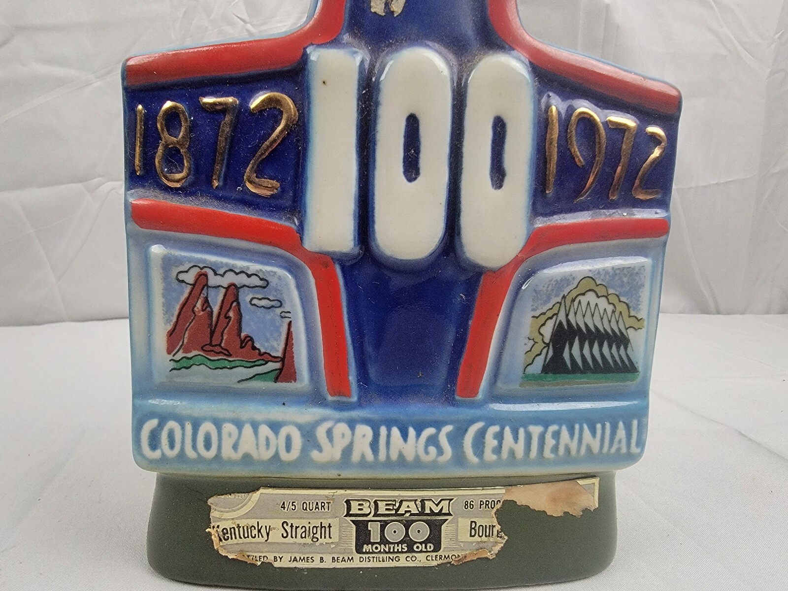 Jim Beam Centennial 1872-1972 Decanter/Bottle Pikes Peak Colorado ...