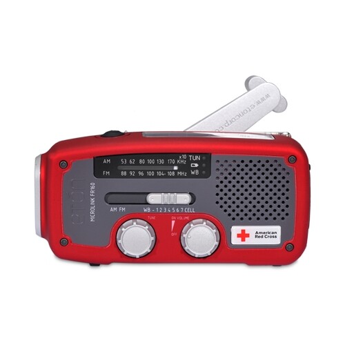 Eton Microlink FR160 RED Emergency Radio Solar/Cranked Power | eBay