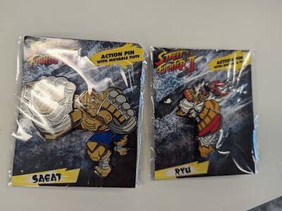 Street Fighter II Action Pin RYU SAGAT Capcom Anime Video Game Icon ...