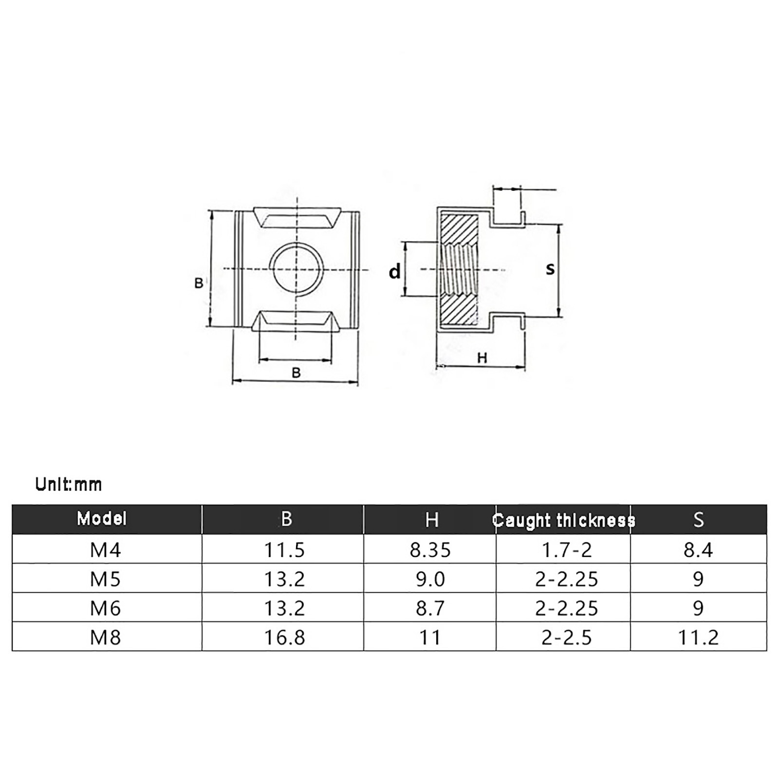 Captive Cage Nuts Server Rack Cabinet Pc Nuts - SUS Stainless Steel M4 ...