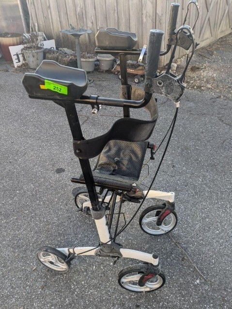 Stand up folding handicap walker with seat & arm rests. Adjustable ...