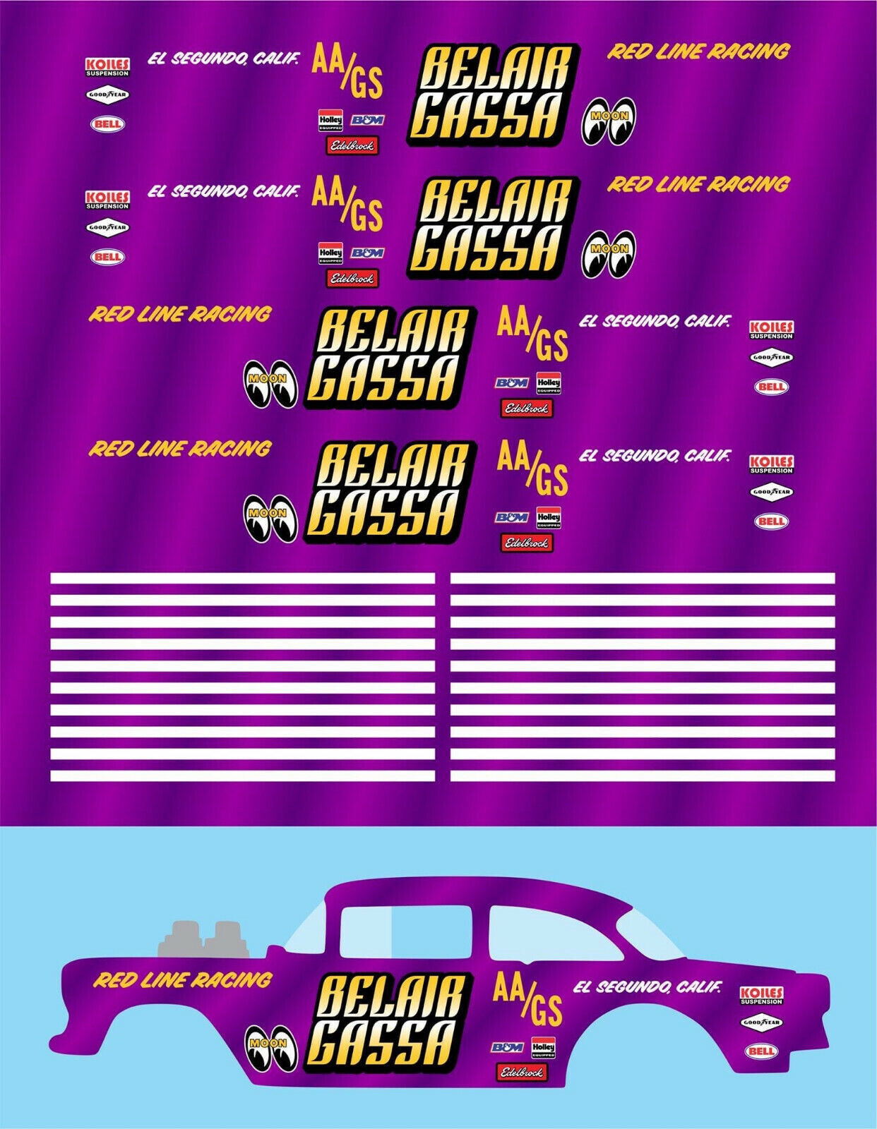 Hot wheels 1/64 Decals '55 Chevy Gasser BELAIR GASSA 082 | eBay