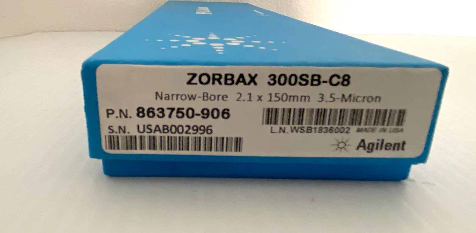 Agilent ZORBAX 300SB-C8 3.5µm 2.1x 150mm HOLC Column PN 863750-906 | eBay
