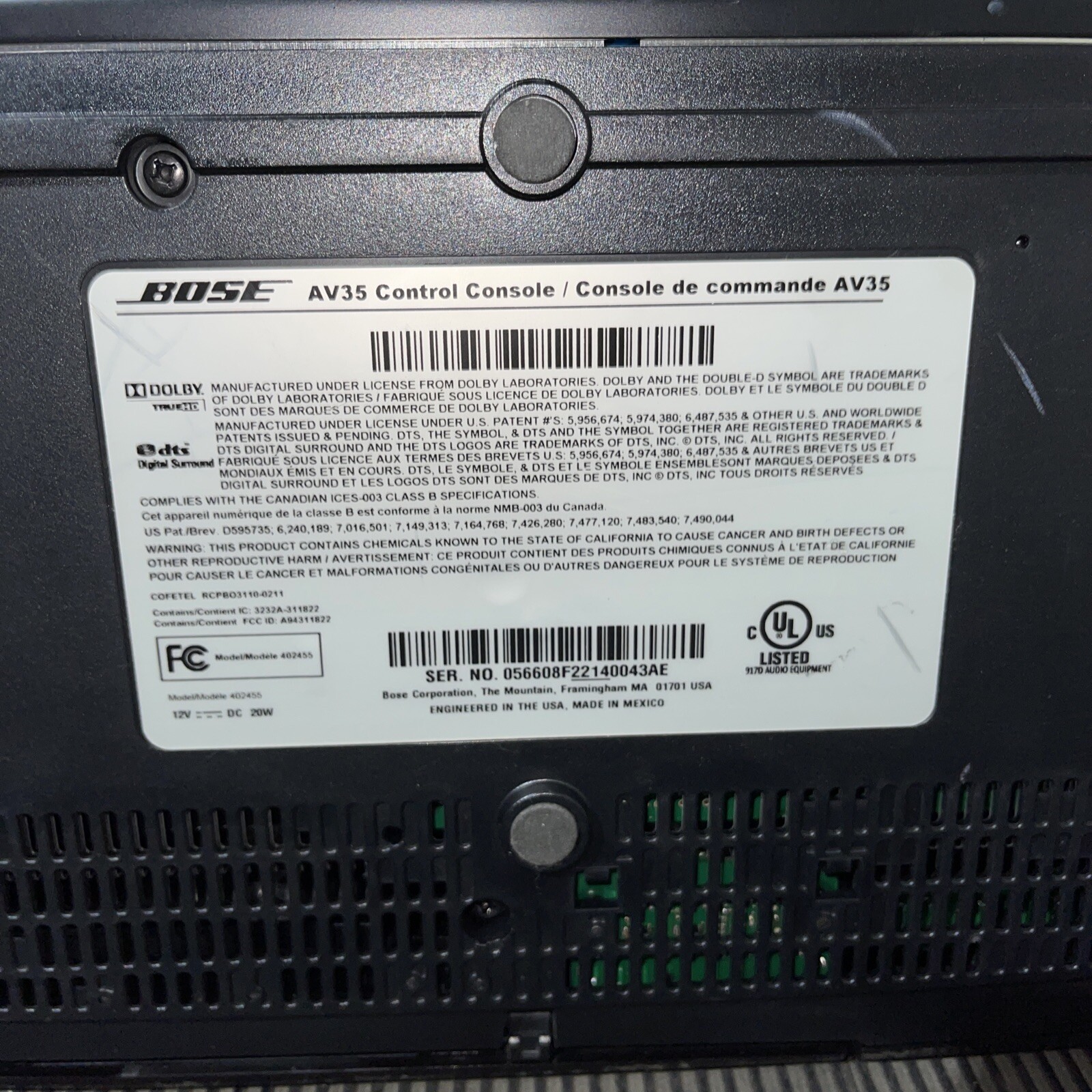 Bose AV35 Control Console W/ 3 Speakers | eBay