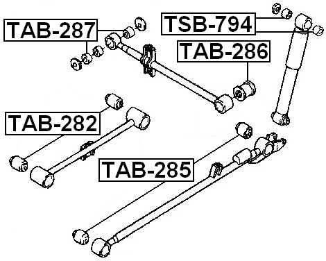 Arm Bushing For Lateral Control Arm Febest TAB-285 OEM 48727-87404-000 ...