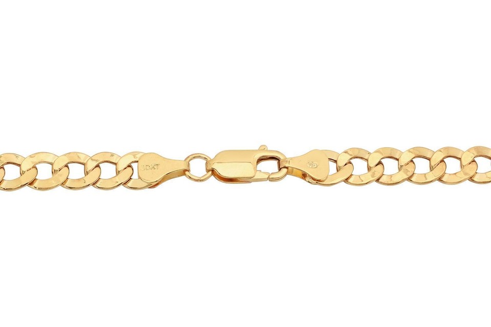 BRAND NEW 10k Yellow Gold 2mm-7.5mm Cuban Curb Link Chain Necklace16 ...