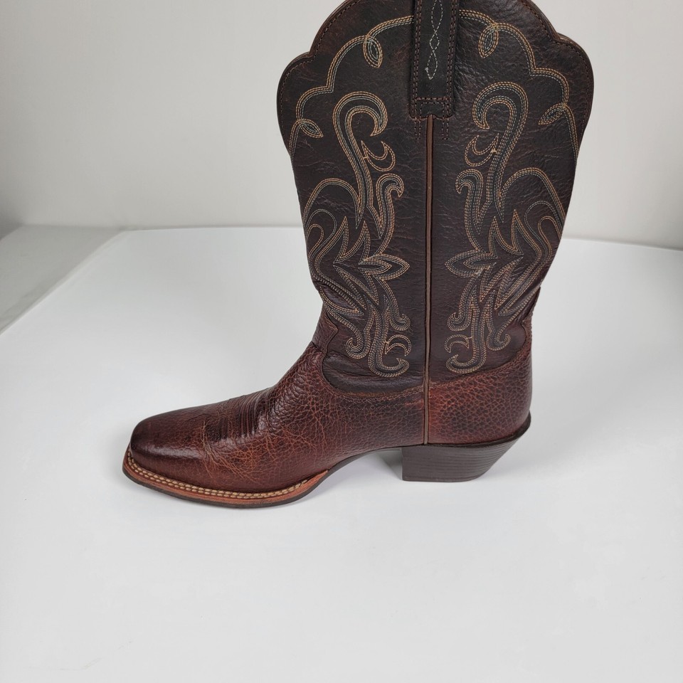 Men's Size 11B Brown Leather Ariat 1000104615825 Square Toe Western ...