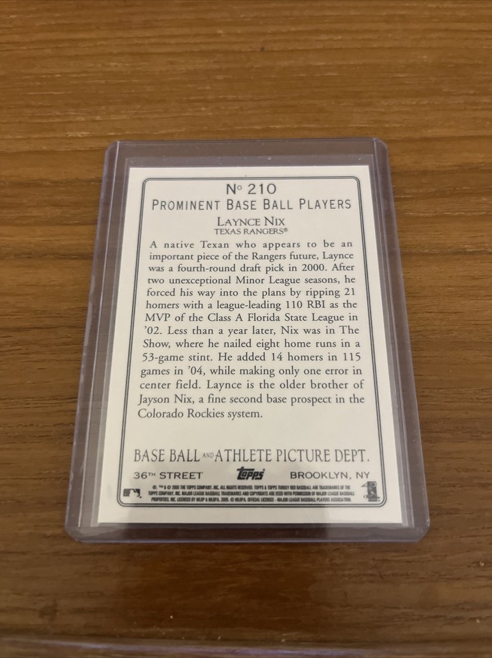 2005 Topps Turkey Red #210 LAYNCE NIX Autograph Rangers…$1 Shipping | eBay