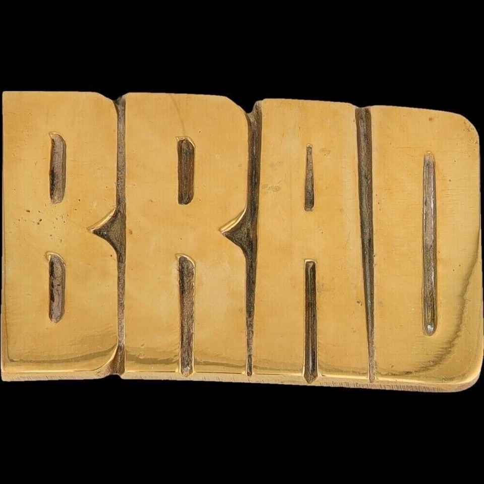 New Brass Brad Bradley Bradford Brady Name Tag Vintage Belt Buckle | eBay