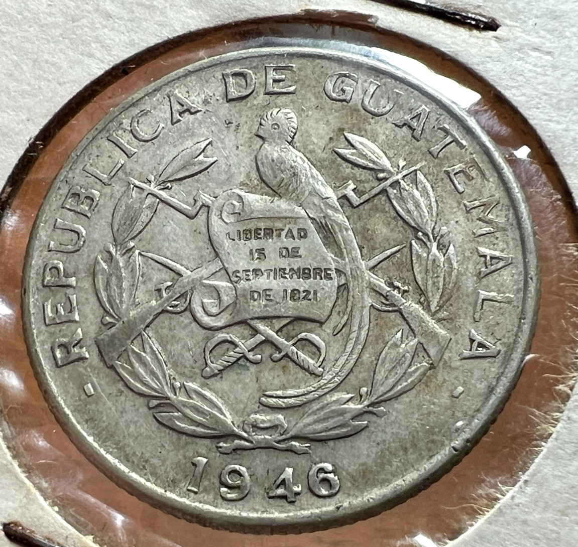 1946 GUATEMALA SILVER 1/4 QUETZAL BETTER COIN – Antique Coins World