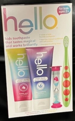 hello Kids 2+ Toothpaste/Toothbrush Set. Unicorn Sparkle & Dragon ...