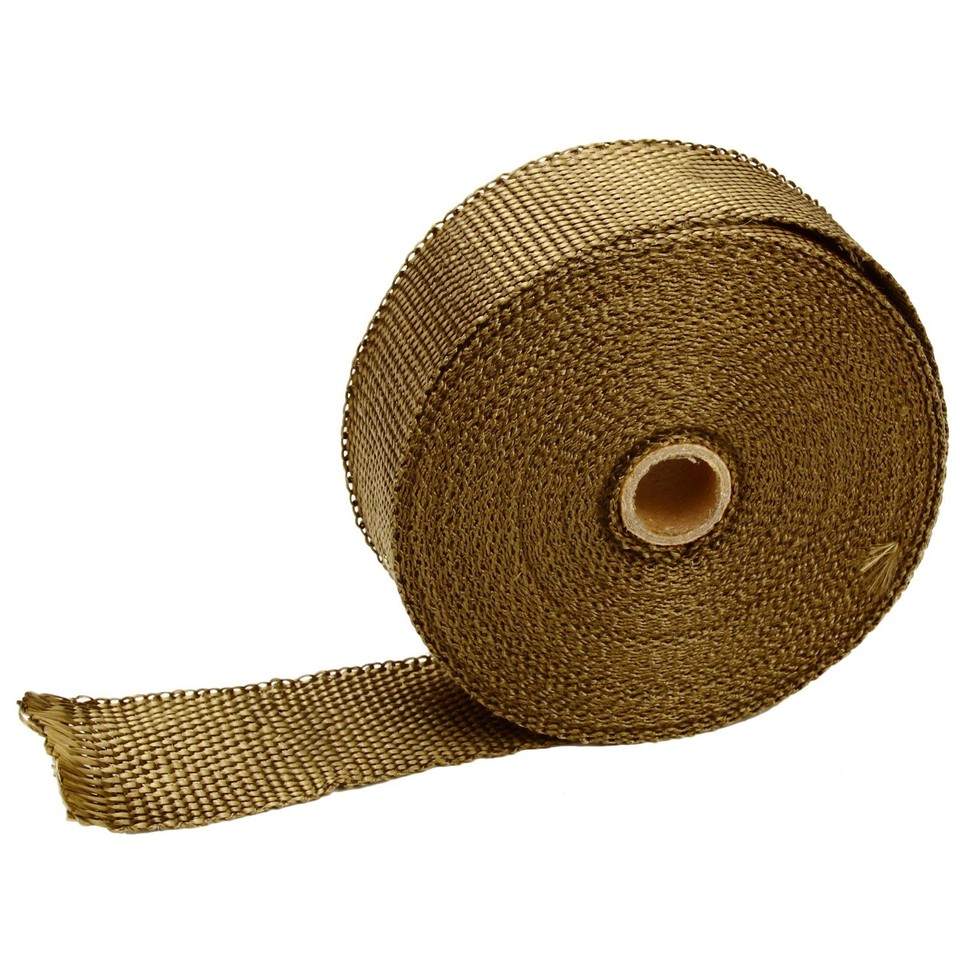 2 Rolls 2"x 50ft Thermal Header Pipe Tape Titanium Lava Exhaust Wrap 20 ...