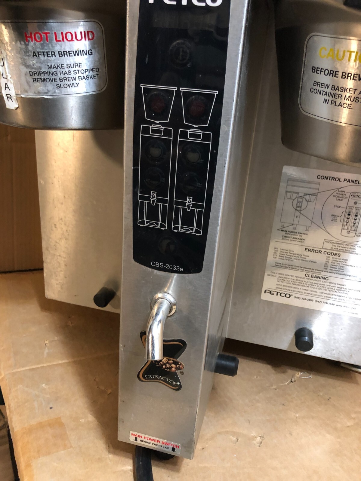 Fetco Coffee Brewer/Extractor Maker CBS-2032E Twin Dual Automatic 240v | eBay