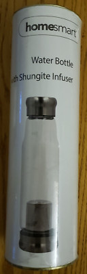 HomeSmart Glass Water Bottle Stainless Steel Lid w/ Shungite Filter ...