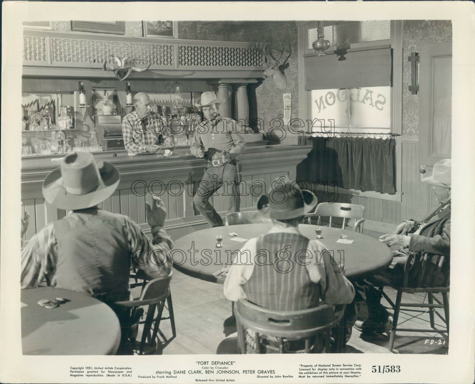 1951 Press Photo Scene From 1950s Western Movie Fort Defiance | eBay