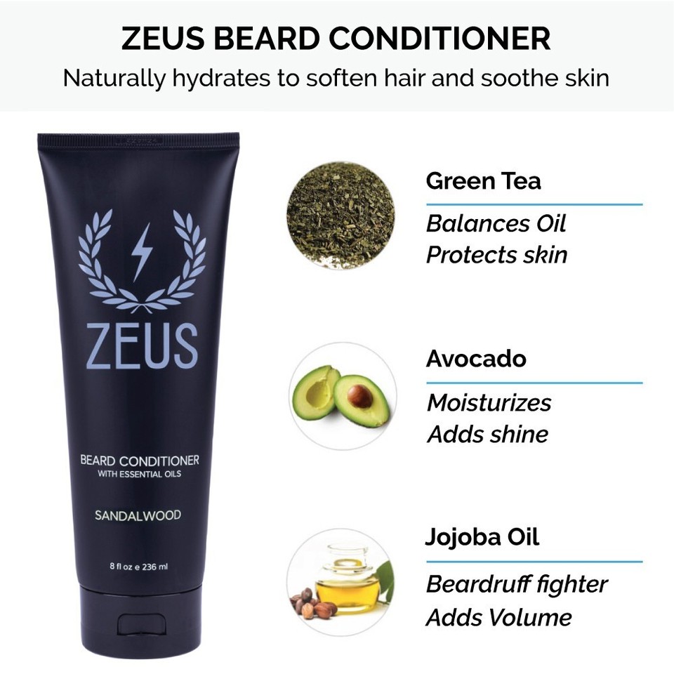 Premium Beard Care Grooming Kit, Zeus Sandalwood Scent | eBay
