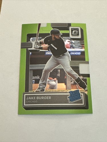 Jake Burger 2022 Panini Donruss Optic #37 Rated Rookie Lime Green Prizm ...