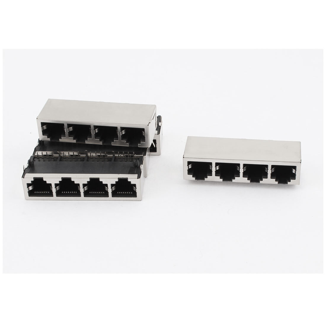 5pcs RJ45 8P8C Shielded 4-Ports Network Modular Connector LAN Ethernet ...