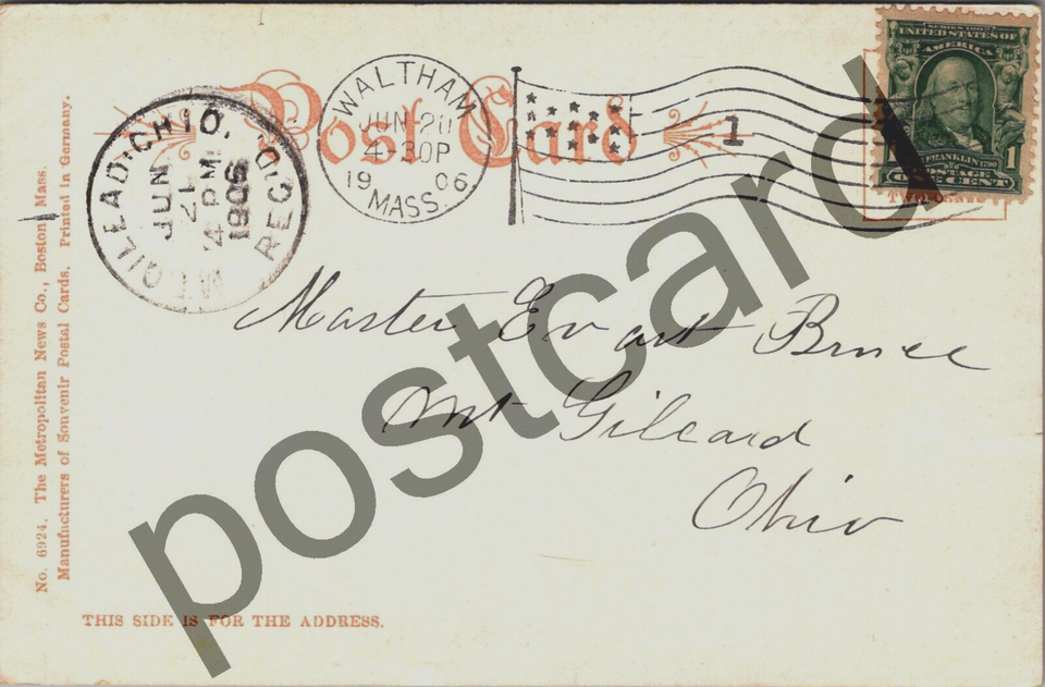 1906 THE AMERICAN WALTHAM WATCH FACTORY, Walthem, MA, Metroplitan ...