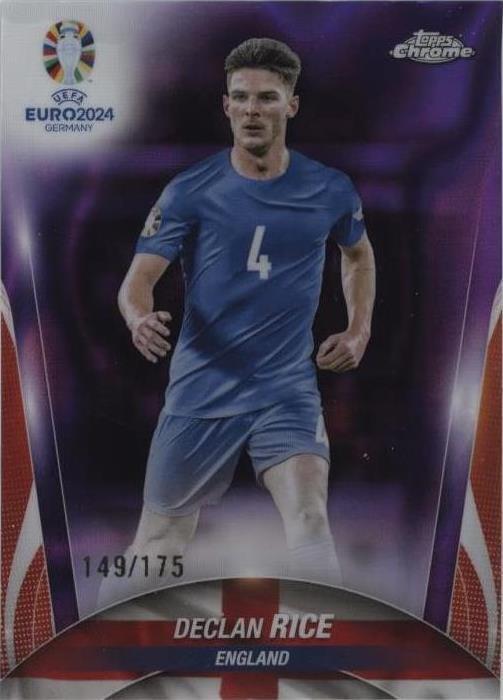 2024 Topps Chrome Uefa Euro - Declan Rice #104 Purple Lava Refractor ...