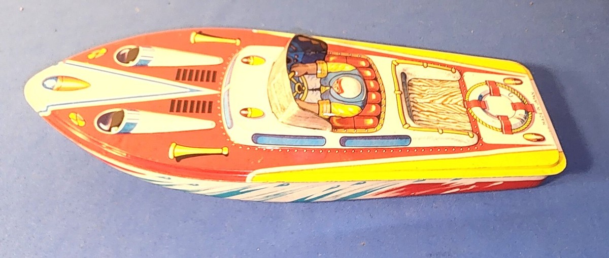 Vintage Style Tinplate Speedboat Vintage Tin Boat Etsy New Zealand