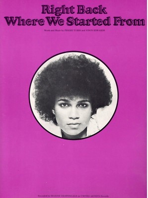MAXINE NIGHTINGALE "RIGHT BACK WHERE WE STARTED FROM" SHEET MUSIC-RARE ...