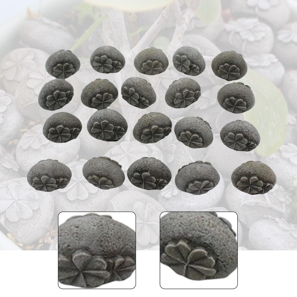 20Pcs Potted Plant Stones Four Leaf Clover for Fish Tank Crafting ...
