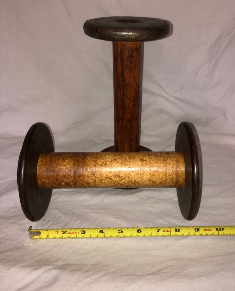 Set of 3 Wooden Industrial Textile Spools Large | eBay