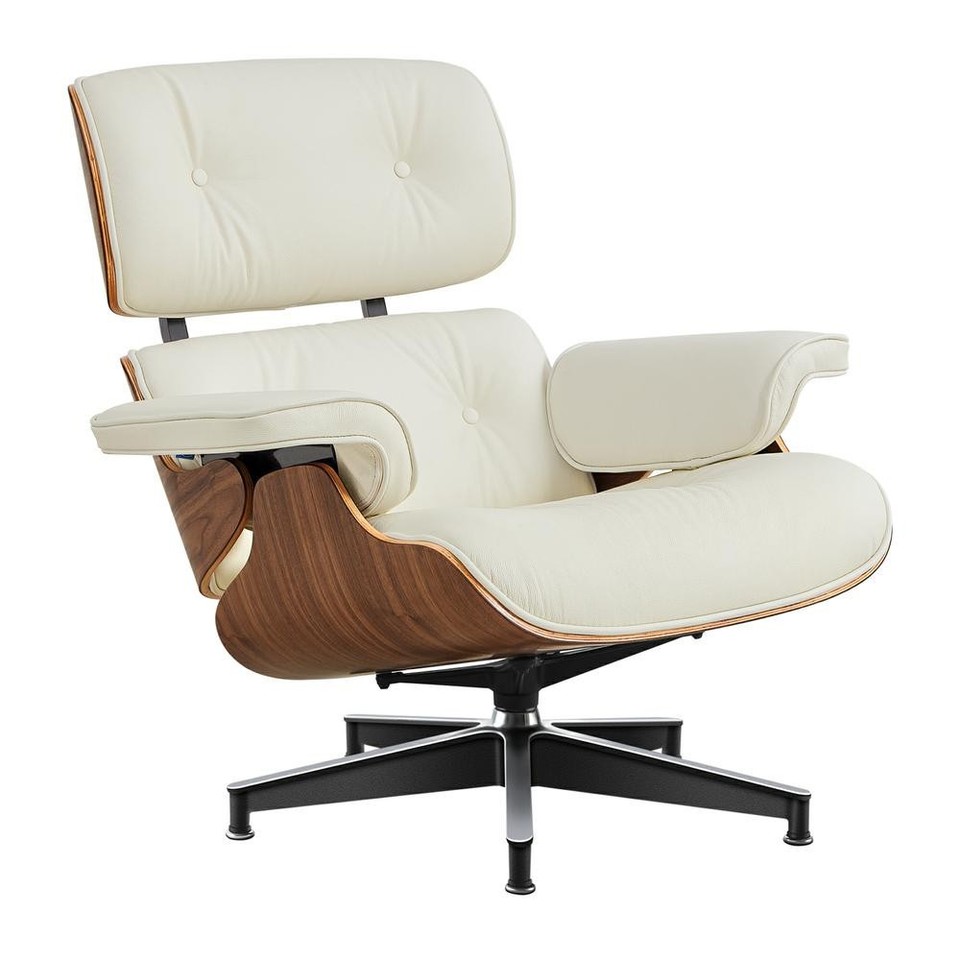 Premium EAMS Lounge Chair and Ottoman Genuine Leather Armchair with ...