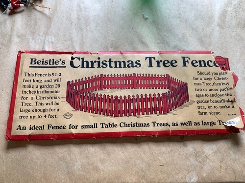 Rare Vintage Beistle Christmas Tree Fence Cardboard Original Packaging ...