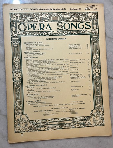 Opera Songs, Vintage, Sheet Music | eBay