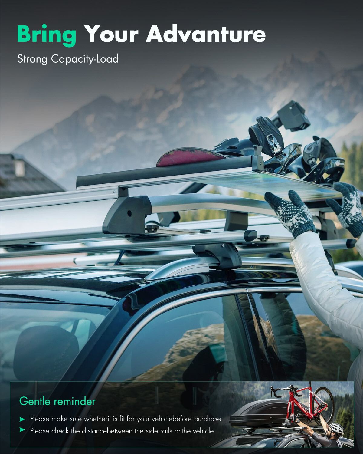 Top for 50"X 38" ROOF RACK SUV Roof Cross Bar Luggage Cargo box Carrier ...