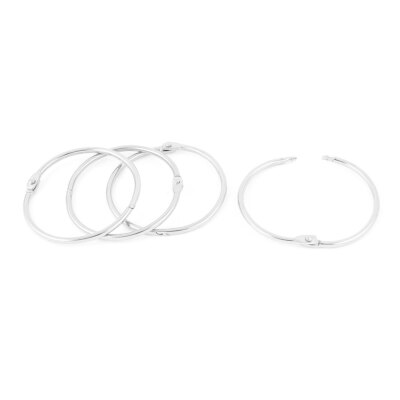 4pcs 50mm Inner Dia Silver Tone Metal Snap Ring Round Keyring Keychain ...