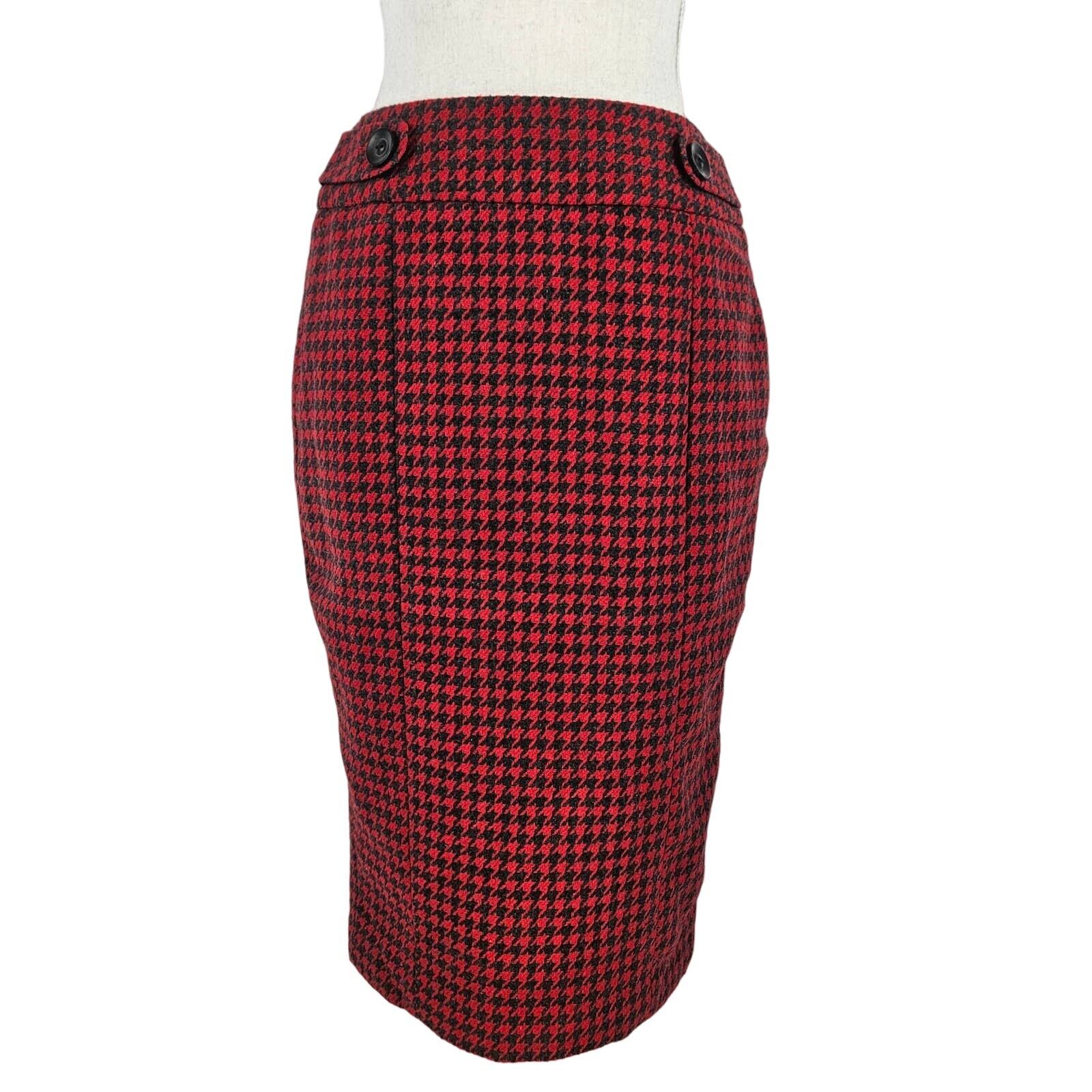 F & F Vintage-Style Red Black Wool Blend Houndstooth … - Gem
