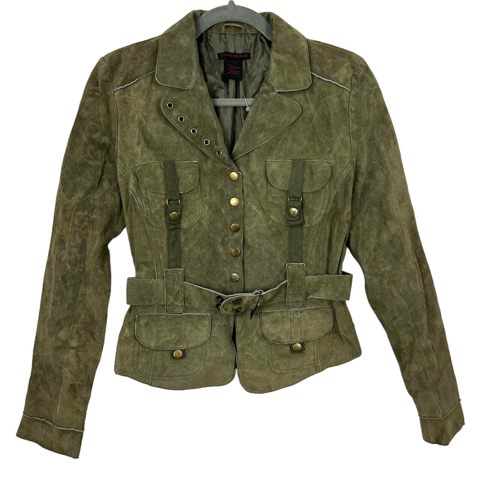 Gypsies and Lords Green Leather Jacket Snap closure S… - Gem