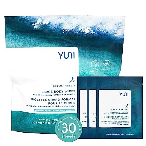 30 Counts Beauty Large Body Wipes Peppermint Citrus Super Soft Moist ...