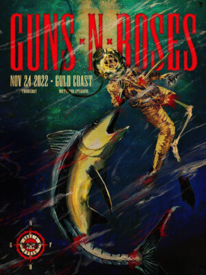 Guns N Roses Gold Coast Concert Lithograph Poster Lithograph 2022 Axl ...