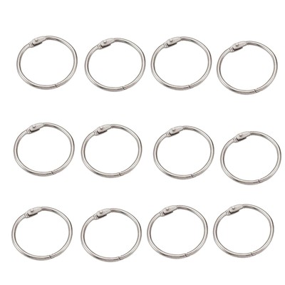 12Pcs Binder Rings Metal Book Rings Book Hoops Home Decoration Hinged ...