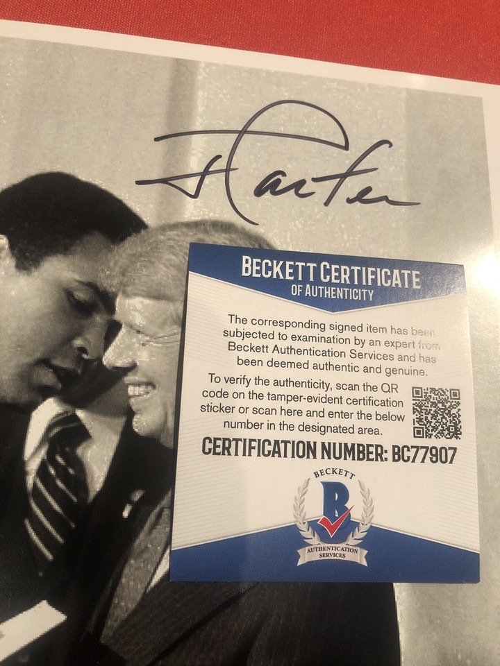 BECKETT COA CERTIFIED PRESIDENT JIMMY CARTER SIGNED 8.5x11 PHOTO! 100% ...