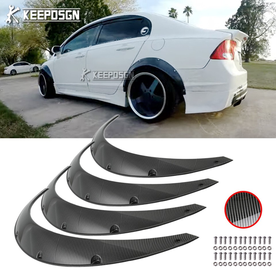 35" Carbon Look Over Fender Flares Widebody Kit For Volvo 200 240 260 ...