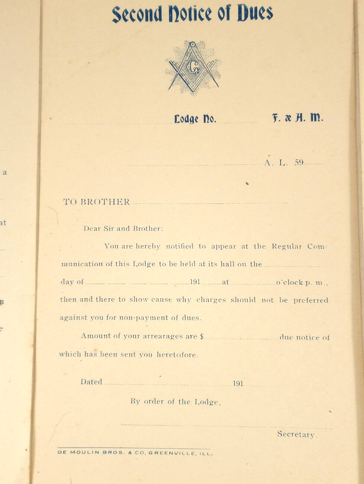 Antique Masonic Notification of Rejection Lot of #3 Very Rare | eBay