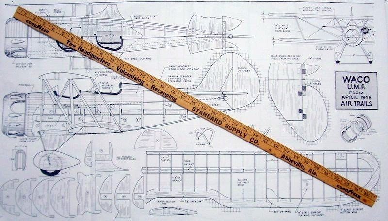 Air Trails WACO UMF PLAN + CONSTRUCTION ARTICLE to Build 35" UC Model ...
