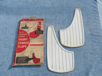 1950s PAIR OF VINTAGE NOS WHITE RUBBER AUTOMOTIVE FENDER MUD FLAPS | eBay