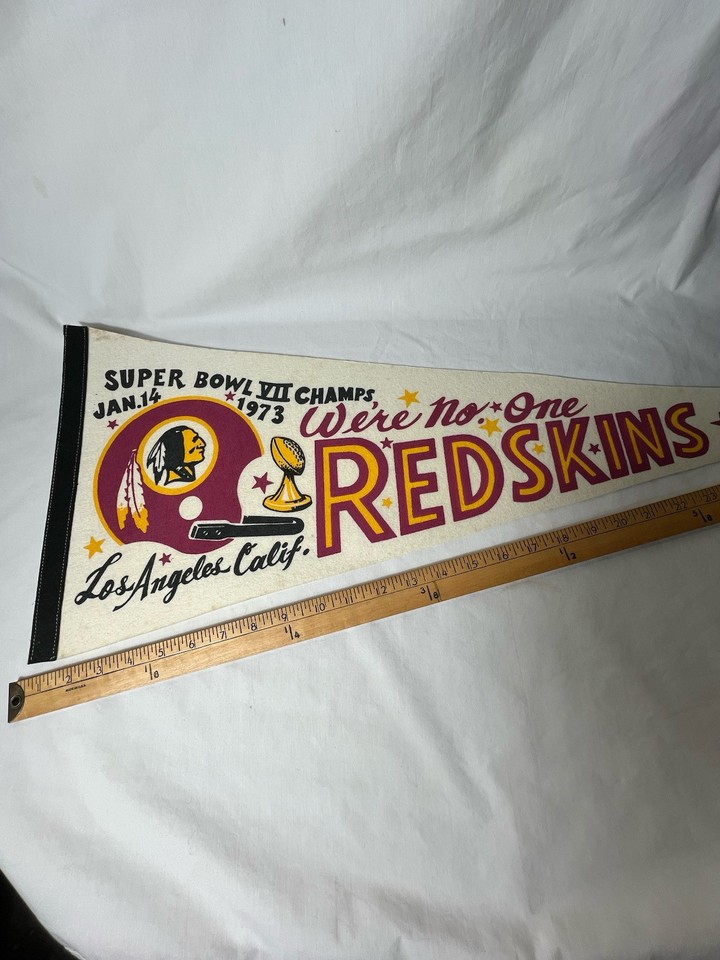 Vtg 1973 Washington Redskins Super Bowl champs pennant rare | eBay