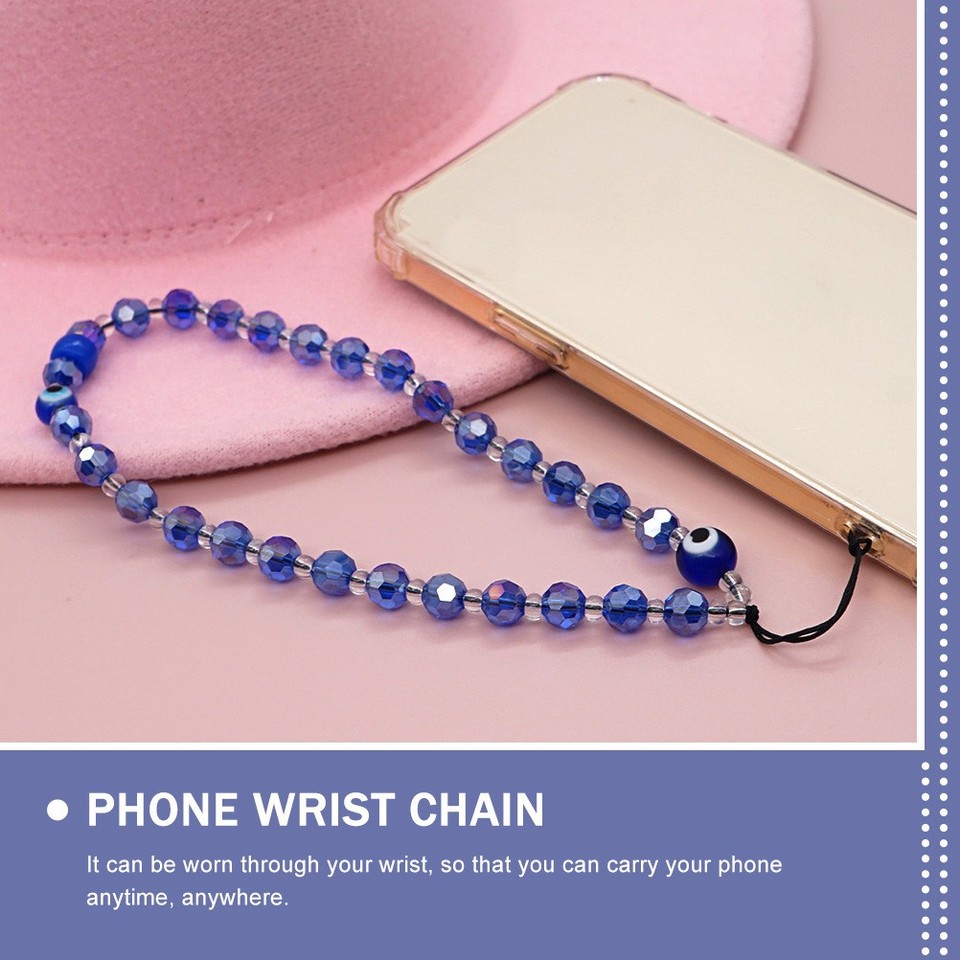 Mobile Phone Beads Wrist Strap Anti Theft Accessories Beaded Charm ...