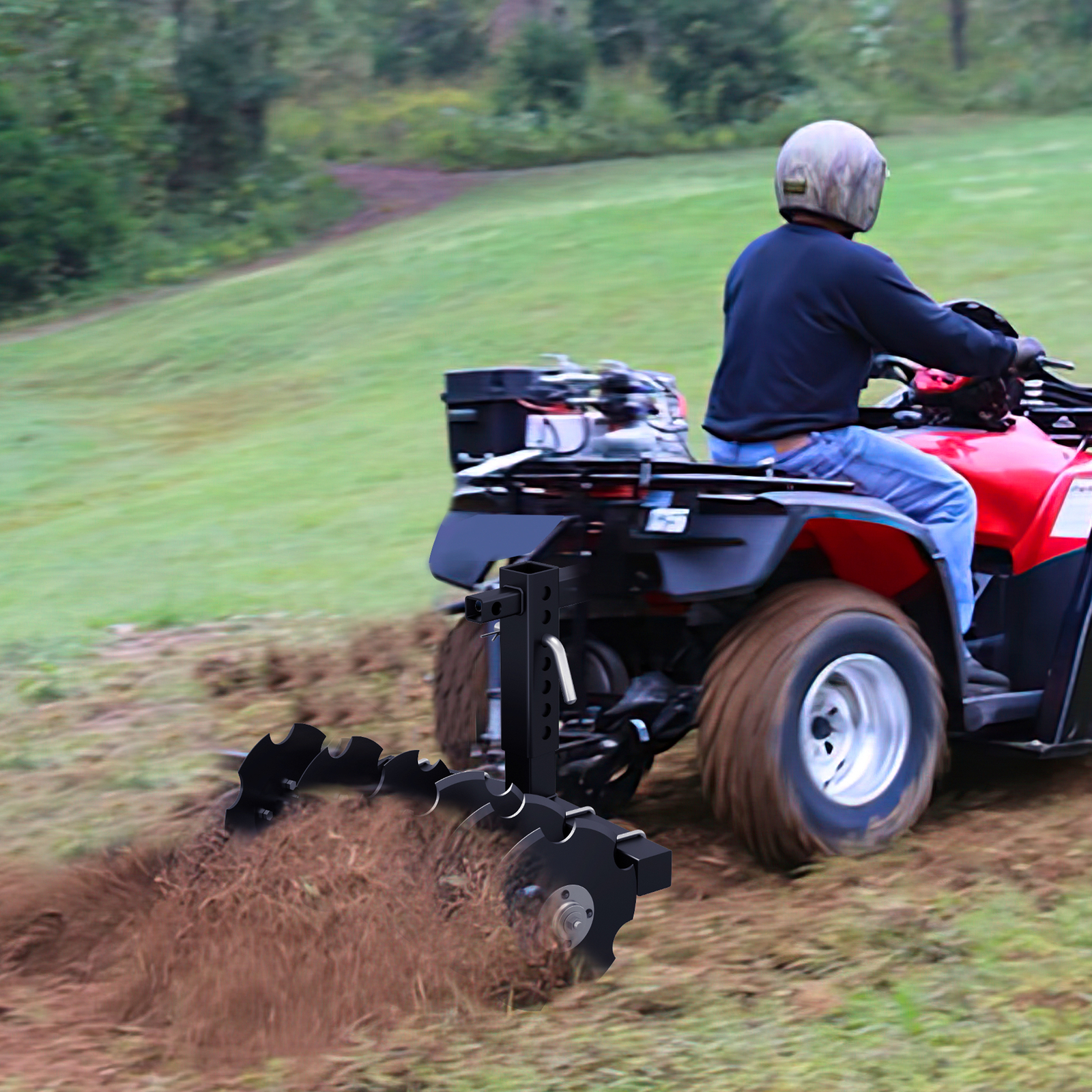 28" Cut Width ATV/UTV Disc Plow Harrow With 2" Receiver Hitch Heavy ...